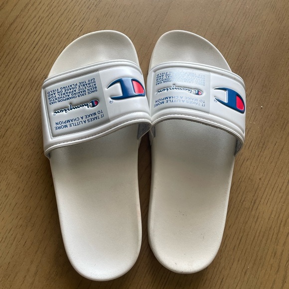 Champion | Shoes | Vintage White Champion Slides | Poshmark